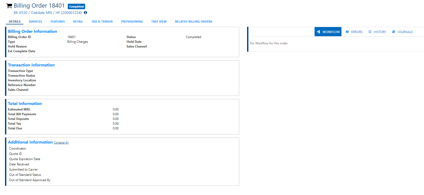 Support for Billing Orders in the Orders Web Module - Knowledge Center