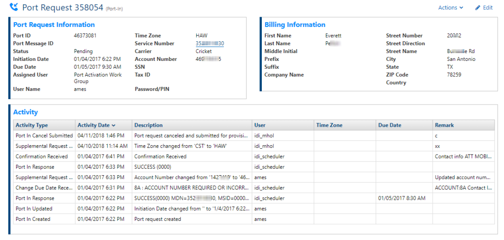 Managing Port Requests in Customer Care - Knowledge Center