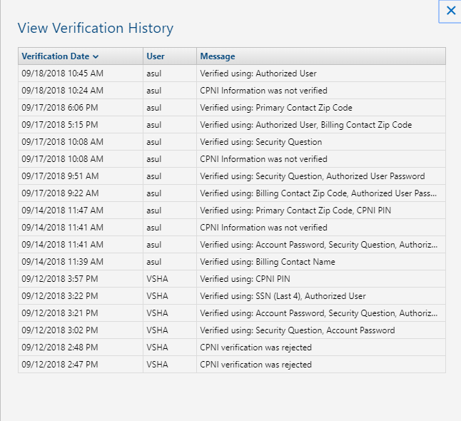 Customer Care - CPNI Verification Enhancements - Knowledge Center