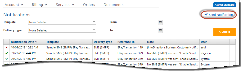 Customer Care - Sending/Resubmitting Notifications - Knowledge Center