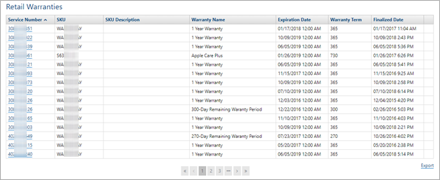 Viewing Retail Warranties in Customer Care – Knowledge Center