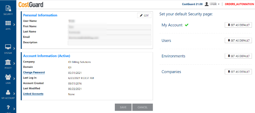 Web Security Logon to CostGuard Client and Admin Console – Knowledge Center