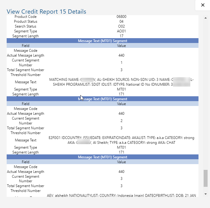 Support for OFAC (Office of Foreign Assets Control) in TransUnion ...