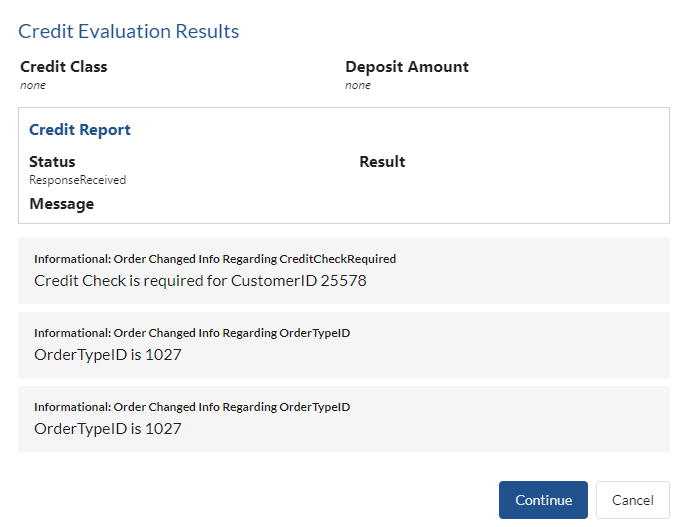Credit Evaluations in Orders - Knowledge Center
